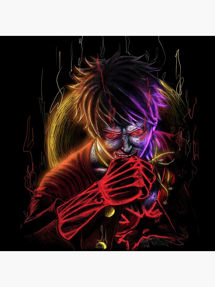"Luffy neon - one piece " Art Print for Sale by Bauldhurshokun | Redbubble