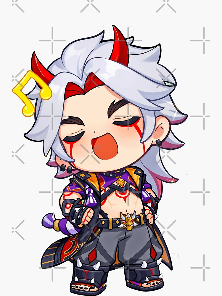"Genshin Impact Arataki Itto Chibi Süß" Sticker von Omagatoki | Redbubble