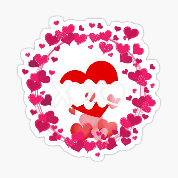 "X heart X heart XOXO" Sticker for Sale by RERM | Redbubble