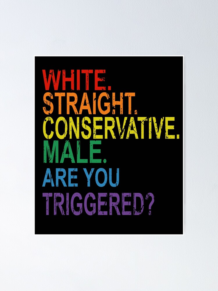 " white straight conservative male are you triggered " Poster for Sale ...