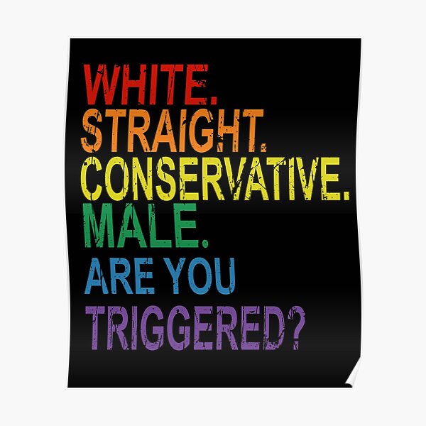 " white straight conservative male are you triggered " Poster for Sale ...