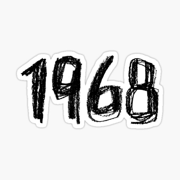 "1968 Birthday, Year 1968, Born in 1968" Sticker for Sale by ...