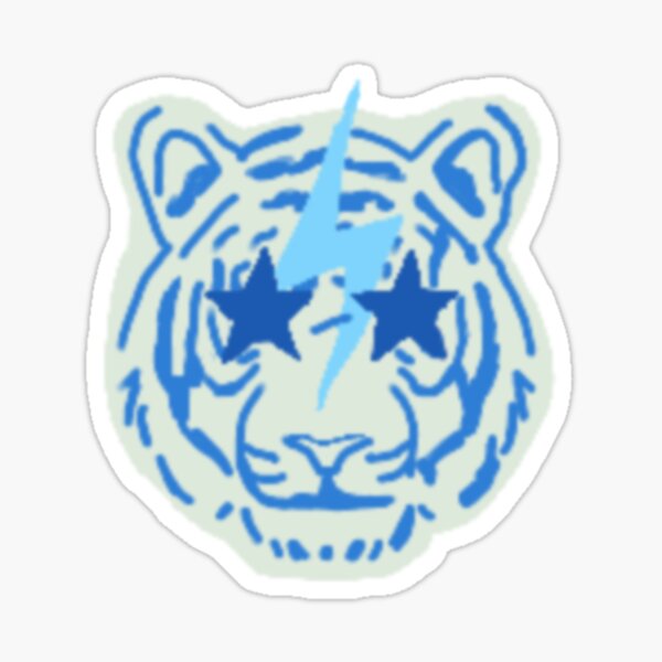 "Preppy Blue Tiger" Sticker for Sale by susanbennett | Redbubble