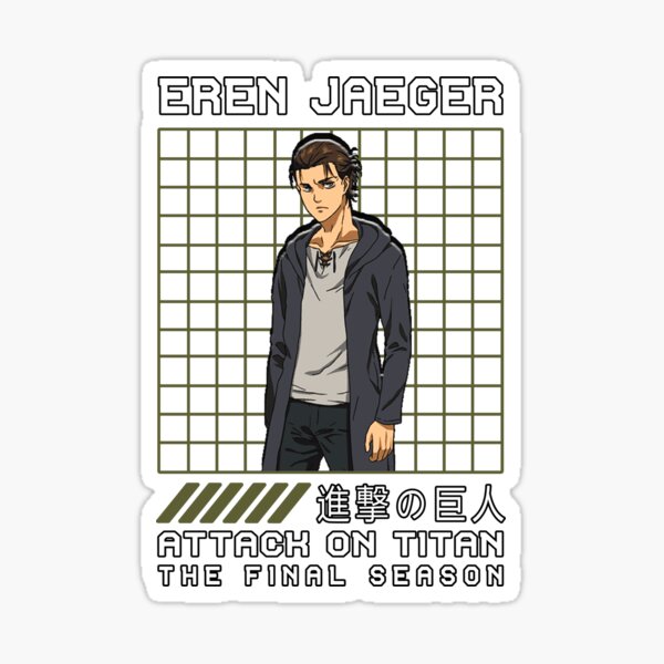 "ATTACK ON TITAN - EREN JAEGER" Sticker for Sale by RECBLACK | Redbubble