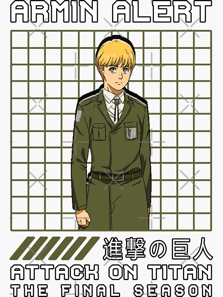 "ATTACK ON TITAN - ARMIN ALERT" Sticker for Sale by RECBLACK | Redbubble