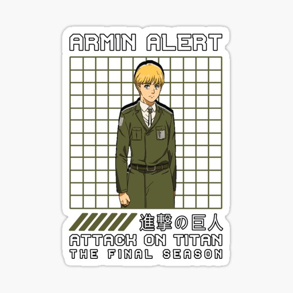 "ATTACK ON TITAN - ARMIN ALERT" Sticker for Sale by RECBLACK | Redbubble