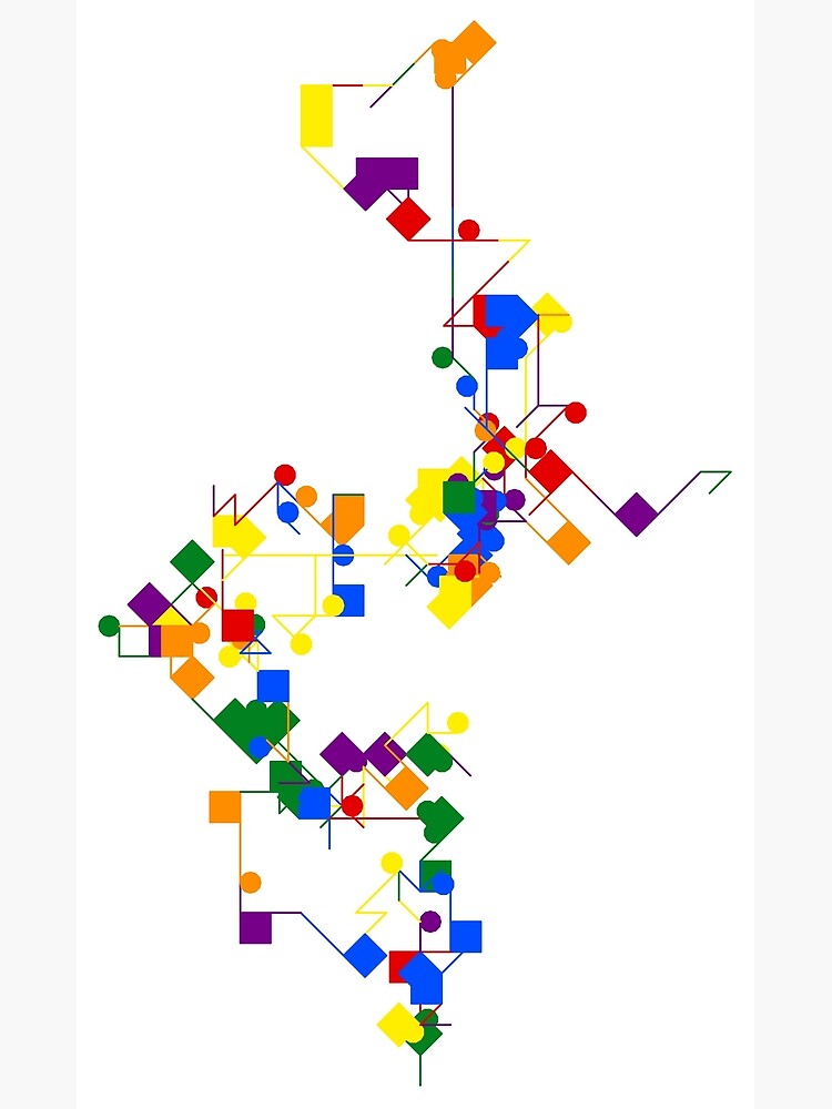 "Randomly Generated Geometric Shapes: Vertical Rainbow" Poster for Sale ...
