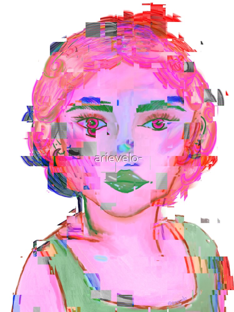 "Woman with glitches over her face" Sticker for Sale by arievelo ...