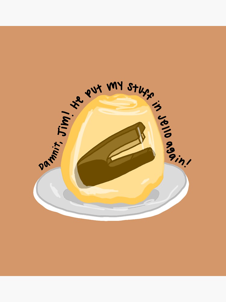 "Jim's jello prank" Sticker for Sale by Mydesigns4ppl | Redbubble