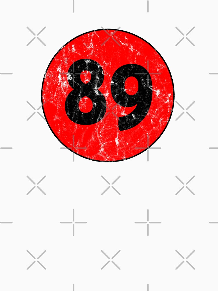 "89 1989 ROUND DISTRESSED LOGO GRUNGE RACING NUMBER" T-shirt by ...