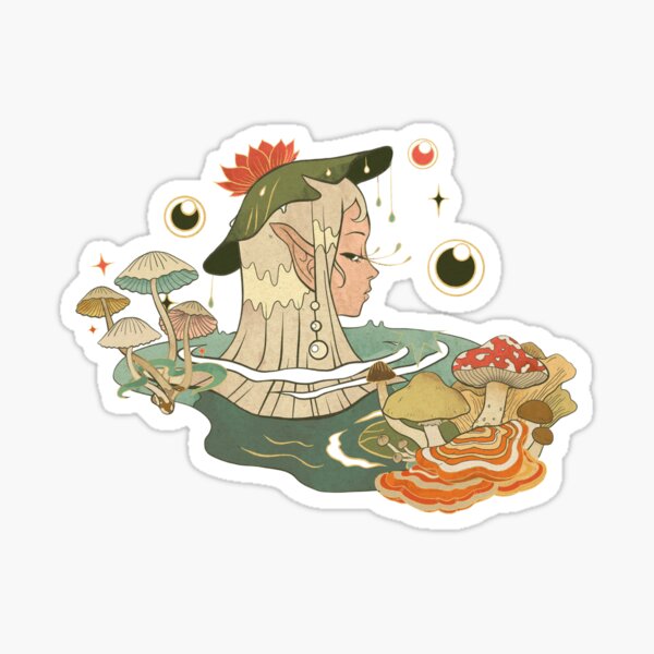 "A bathing fae" Sticker for Sale by highkawaiico | Redbubble