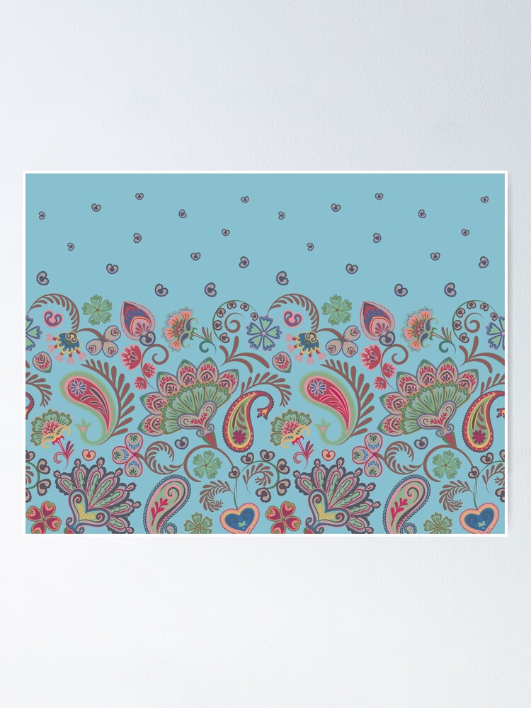 "Exotic Elegant Paisley Floral Abstract Design" Poster for Sale by ...