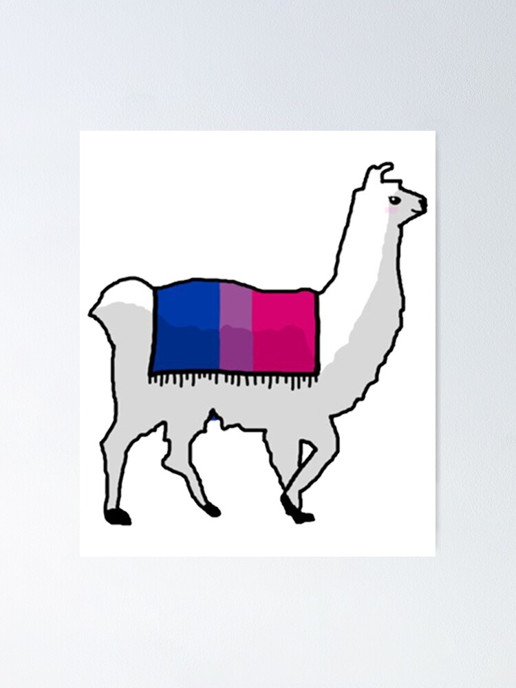 "Bisexual Pride Flag Llama - LGBTQ Llama with Bi Blanket on Back ...