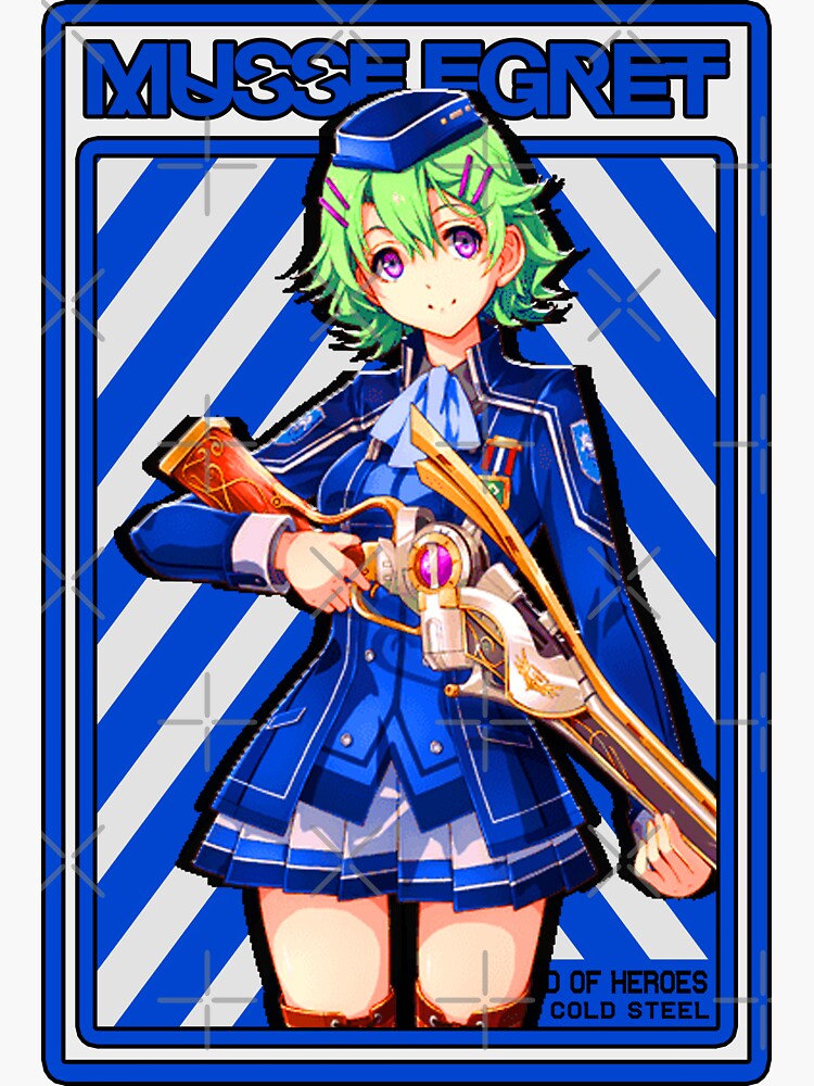 "TRAILS OF COLD STEEL - MUSSE EGRET" Sticker for Sale by UNCHMUNCH ...