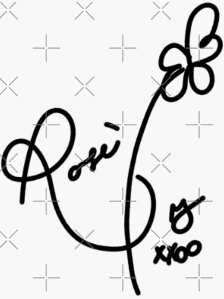 "rose signature / autograph" Sticker for Sale by Pixi-egirl | Redbubble