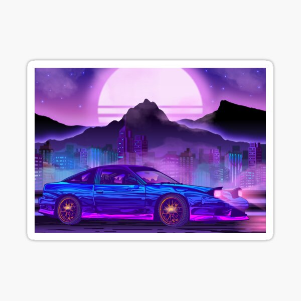 "JDM Mazda RX7 Synthwave" Sticker for Sale by Ilhamqrov | Redbubble