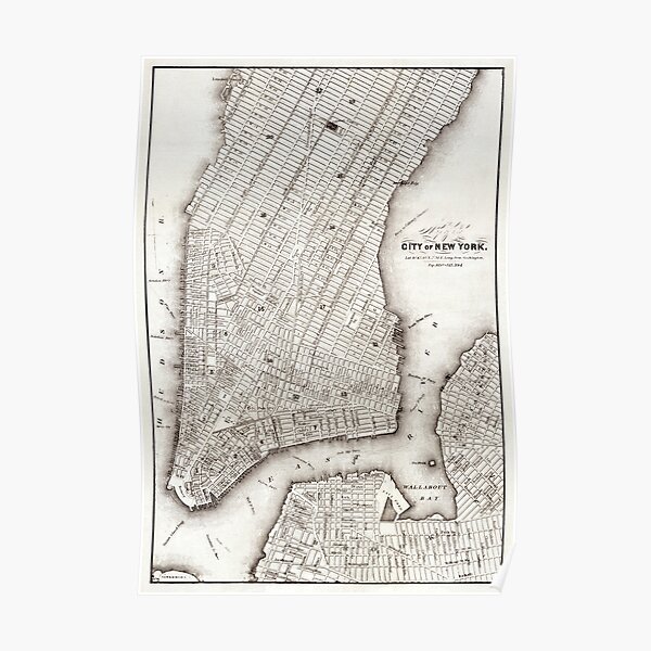 "Map of New York 1850" Poster for Sale by ReMasteredArt24 | Redbubble