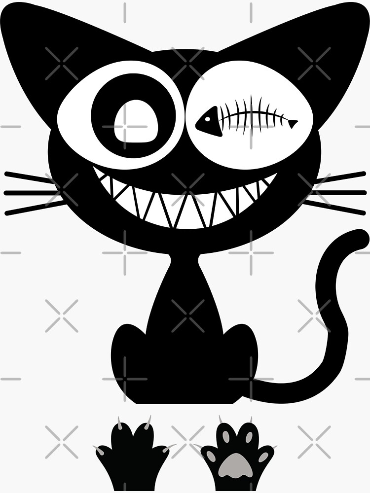 "Evil cat" Sticker for Sale by tphu2k | Redbubble