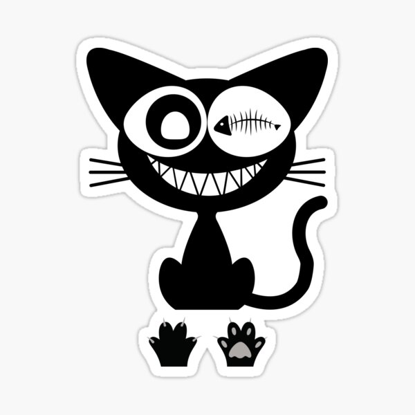 "Evil cat" Sticker for Sale by tphu2k | Redbubble