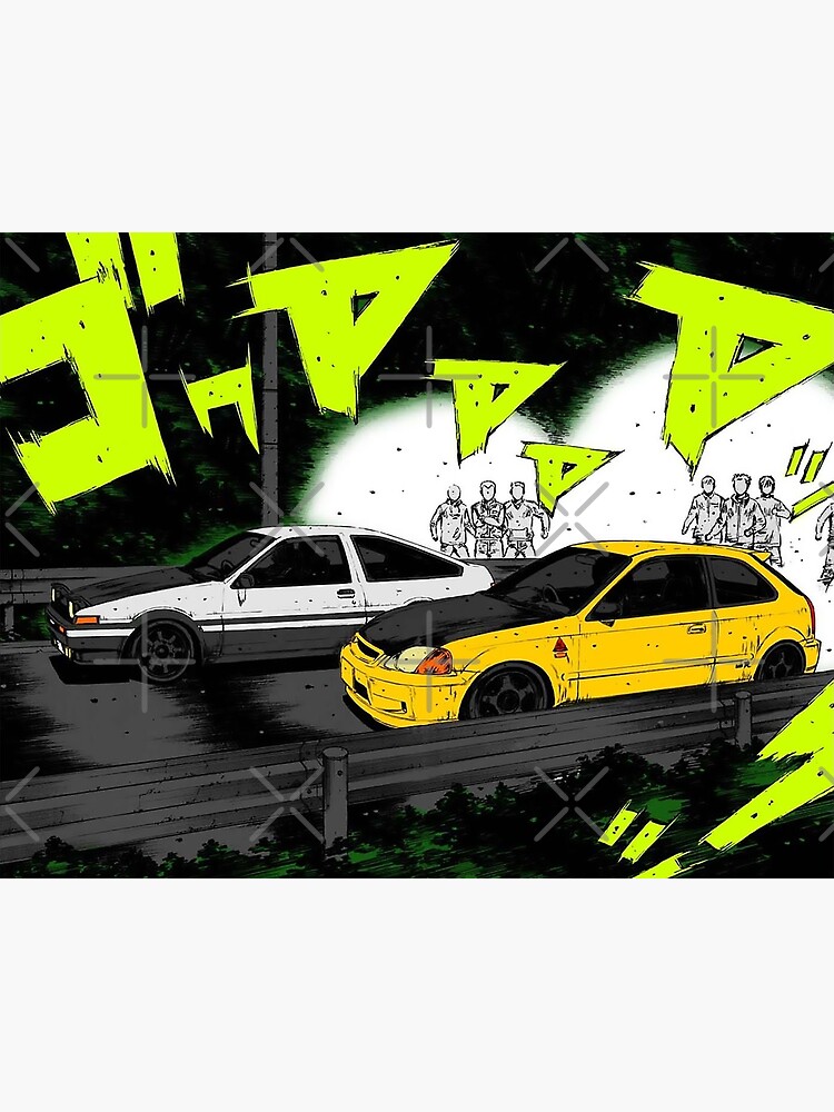 "Initial D Civic vs AE86" Metal Print by GuilleAlfonsin | Redbubble