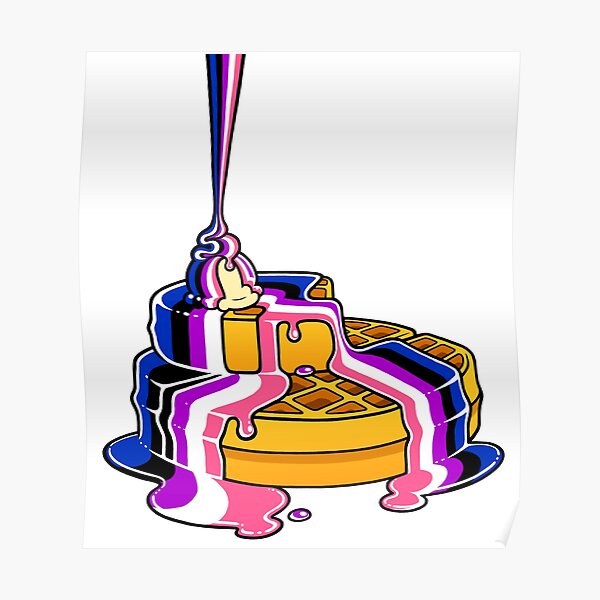 "Genderfluid Pride Waffles LGBT" Poster for Sale by flannmoriath ...