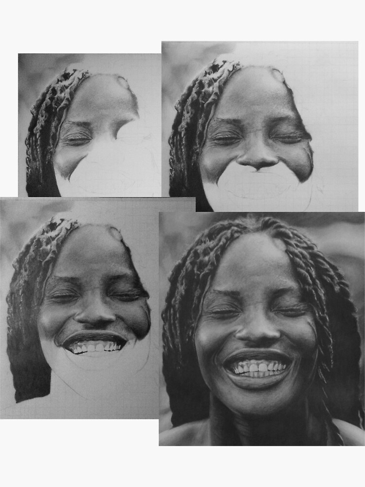 "Portrait drawing work in progress" Sticker for Sale by Alcomx312 ...