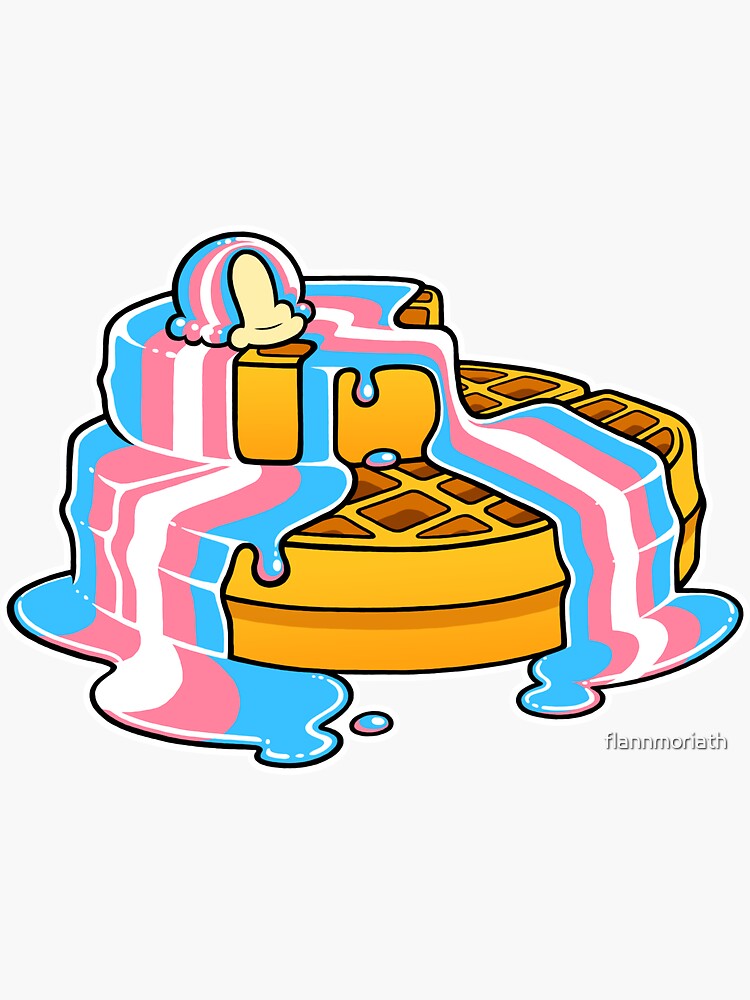 "Trans Pride Waffles LGBT" Sticker for Sale by flannmoriath | Redbubble
