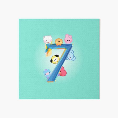 "BTS ARMY OT7 Forever BT21 Seven | Map of the Soul 7" Art Board Print ...