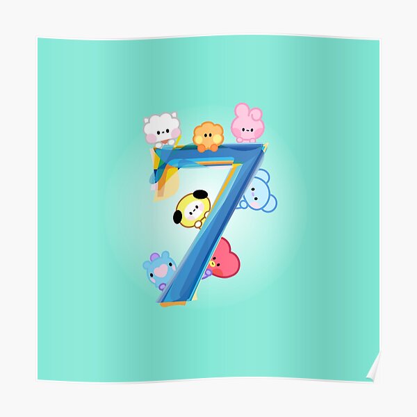 "BTS ARMY OT7 Forever BT21 Seven | Map of the Soul 7" Poster for Sale ...