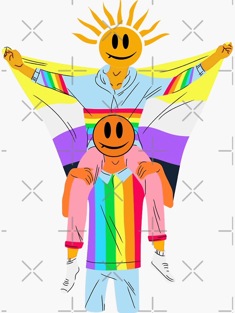 "PRIDE SMILEY FACE COUPLE" Sticker for Sale by SummerSurfClub | Redbubble