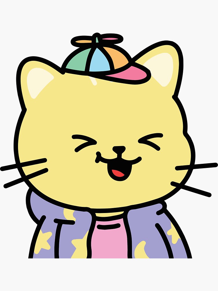 "Cat Pal Propeller Hat" Sticker for Sale by CraftyHermit | Redbubble