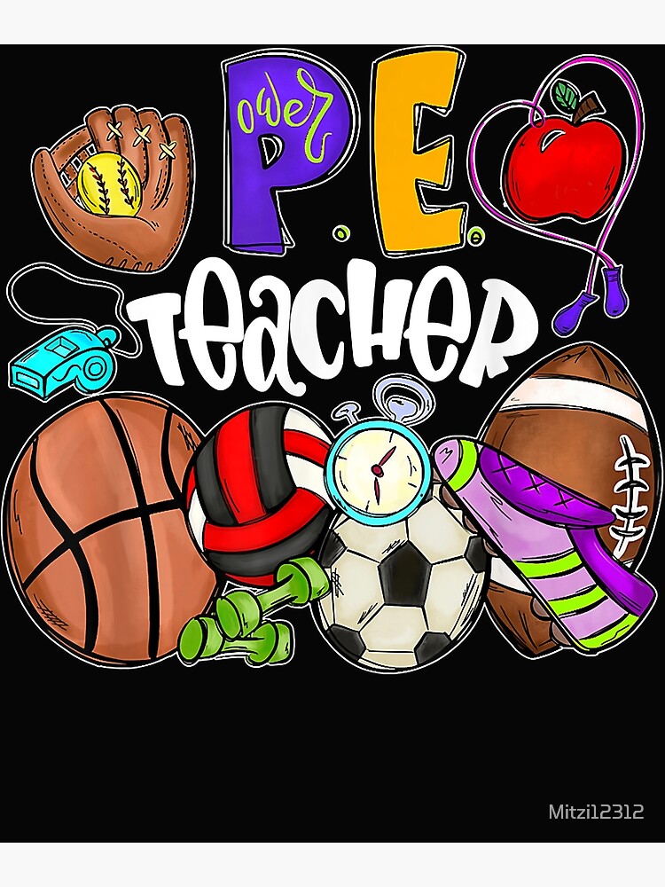 "PE Teacher Funny Physical Education Teacher Back To School" Poster for ...