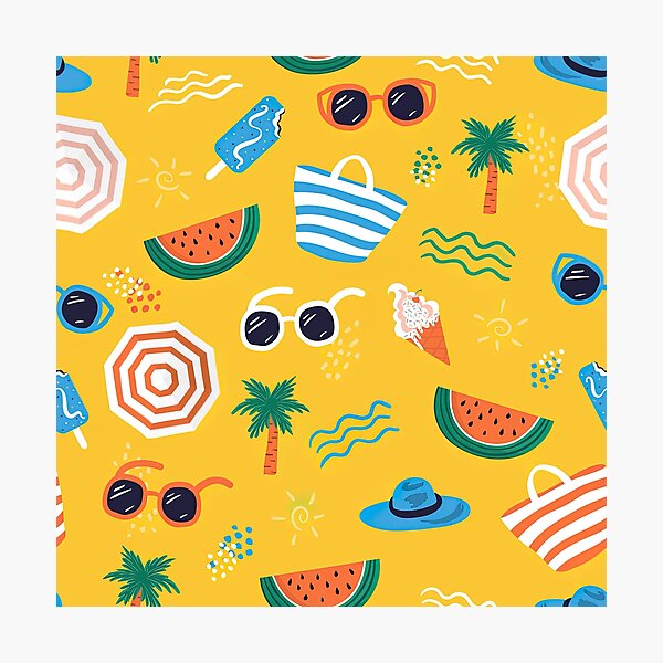 Impression photo « Myrtle Beach, motif d'été, motif d'été sans couture ...