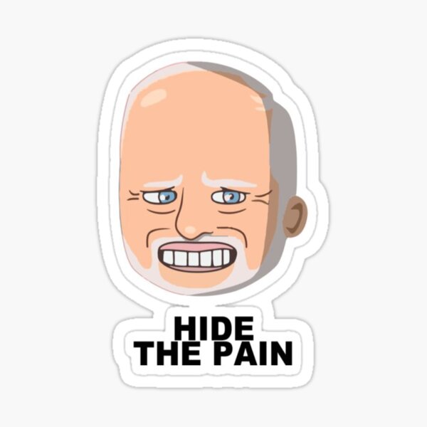 "Hide The Pain Harold Meme" Sticker for Sale by lara-bella | Redbubble