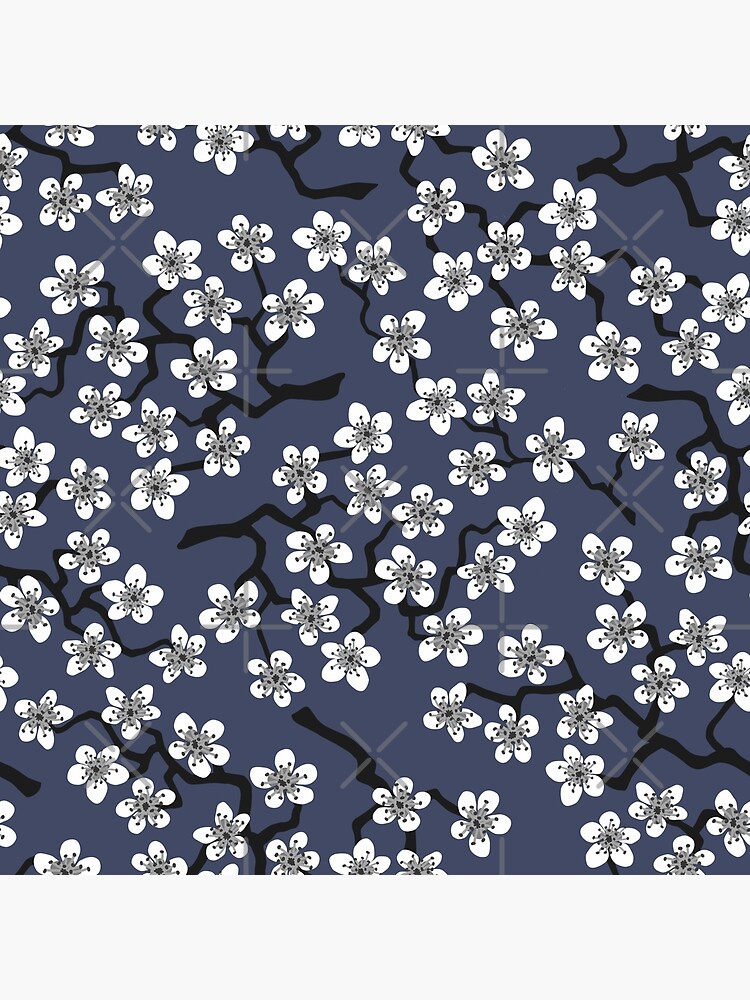 "Star Sakura pattern Japanese Blossom Grey White " Poster for Sale by ...