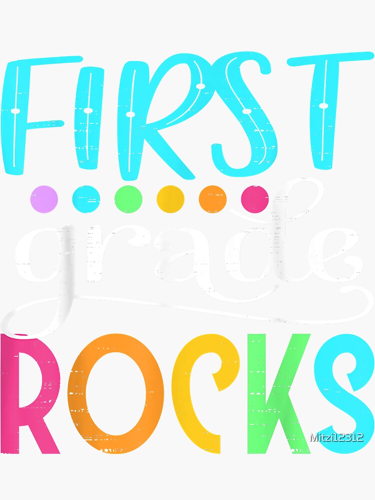 "Team First Grade Hello 1st Grade Rocks Back To School Funny" Sticker ...