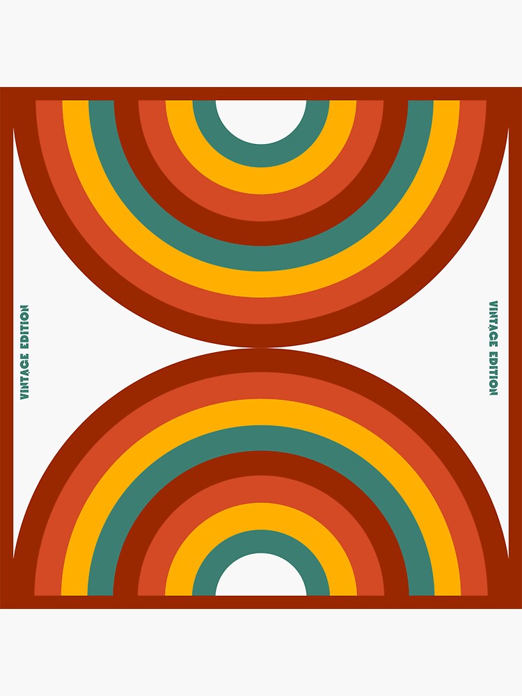 "Retro Lines Vintage rainbow " Sticker for Sale by FearthDesign | Redbubble