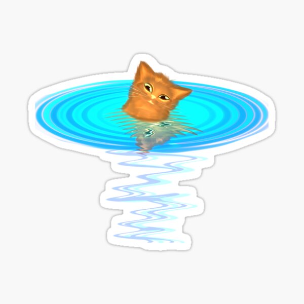 "Drowning cat " Sticker for Sale by ArtnRae | Redbubble