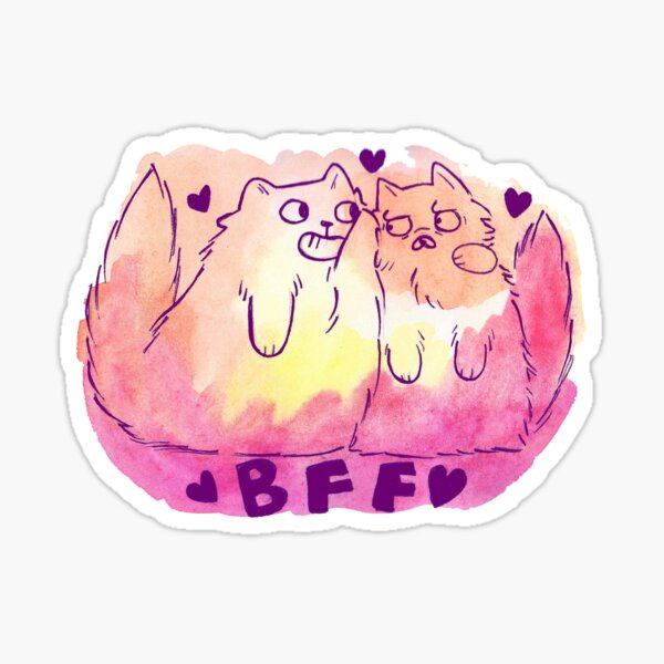 "BFF Cats" Sticker by SaradaBoru | Redbubble