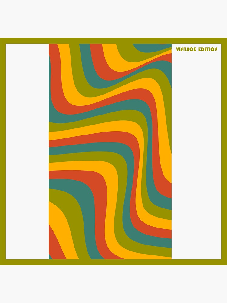 "Retro Vintage Lines 70s" Sticker for Sale by FearthDesign | Redbubble