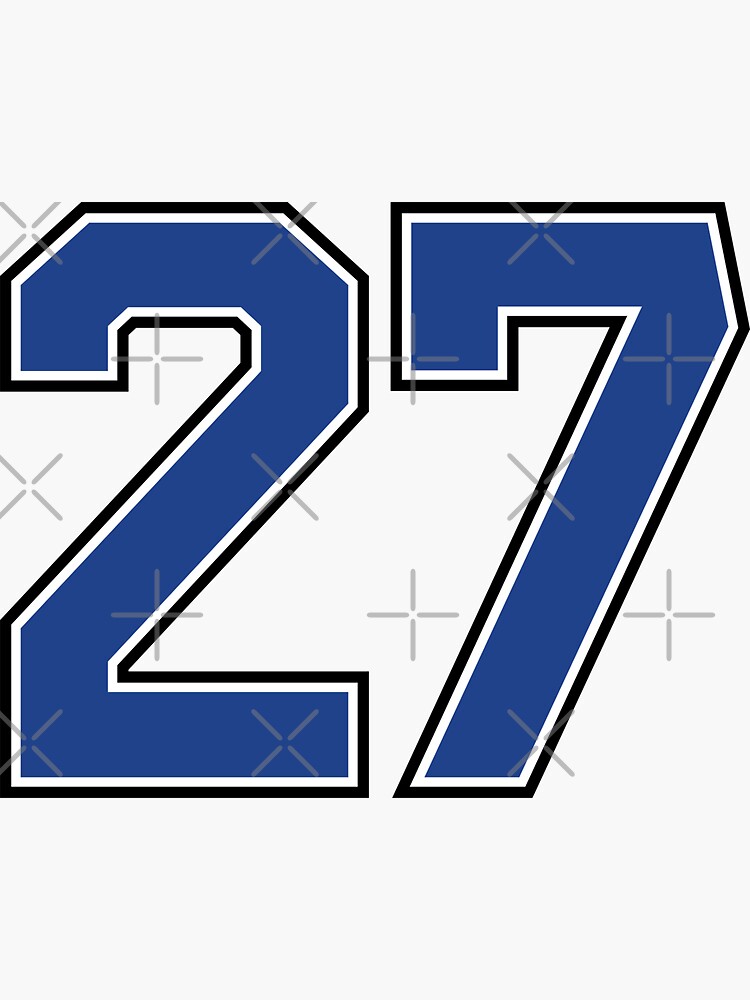 "Number 27 lucky sports jersey twenty seven" Sticker for Sale by ...