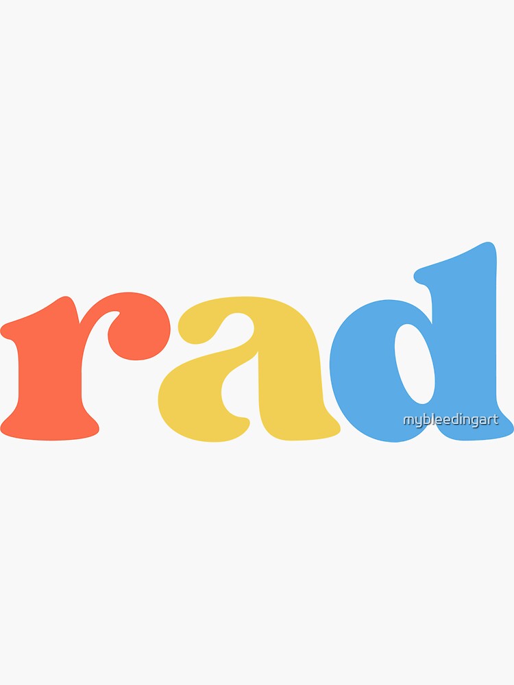 "Rad in Primary Colors" Sticker for Sale by mybleedingart | Redbubble
