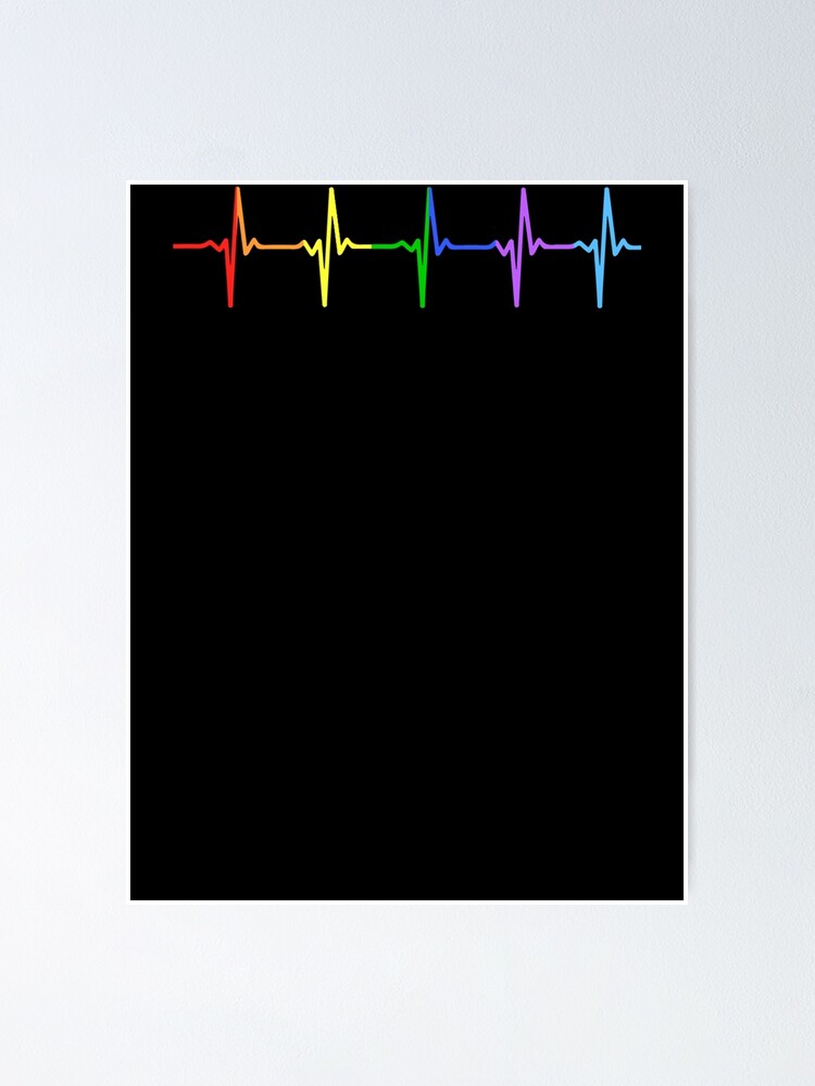 "Rainbow Pulse Hearbeat LGBT" Poster for Sale by Kyosei580 | Redbubble