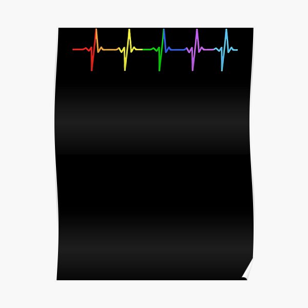 "Rainbow Pulse Hearbeat LGBT" Poster for Sale by Kyosei580 | Redbubble