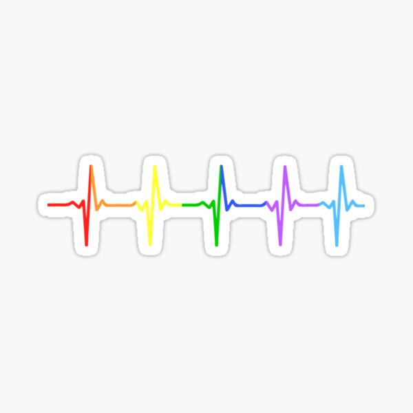 "Rainbow Pulse Hearbeat LGBT" Sticker for Sale by Kyosei580 | Redbubble