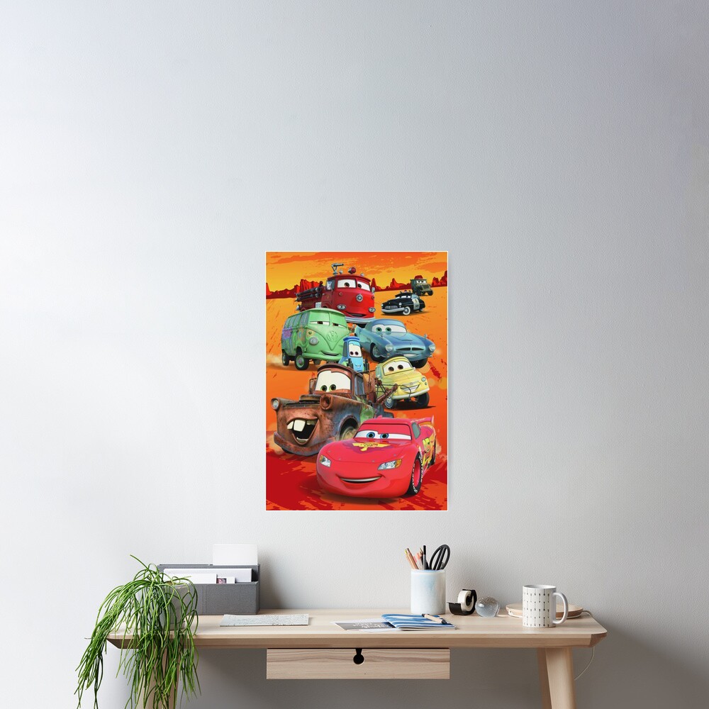 "Cartoon Pixar CARS McQueen poster" Poster for Sale by scottelsie ...