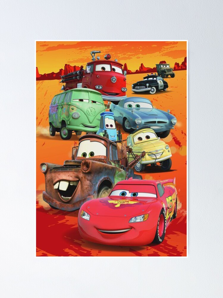 "Cartoon Pixar CARS McQueen poster" Poster for Sale by scottelsie ...