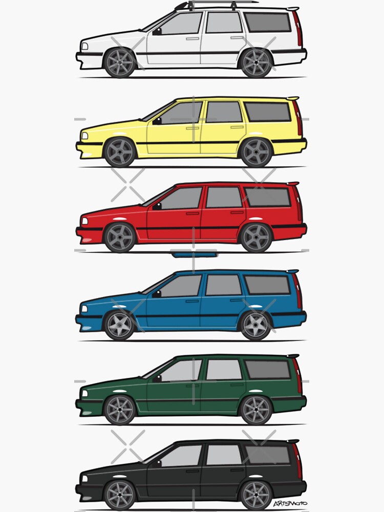 "A Stack Of Volvo 850 V70 T5 Swedish Turbo Wagons Graphic Retro s ...