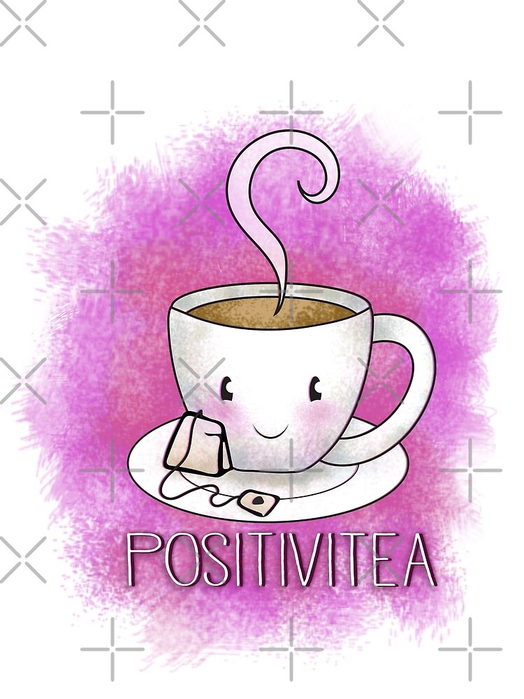 "PositiviTEA - Whimsical Smiling Tea Cup in Pink" Canvas Print for Sale ...