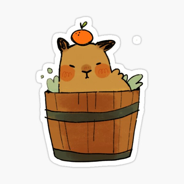 "Capybara in a Bucket! " Sticker for Sale by amonkeysuncle | Redbubble